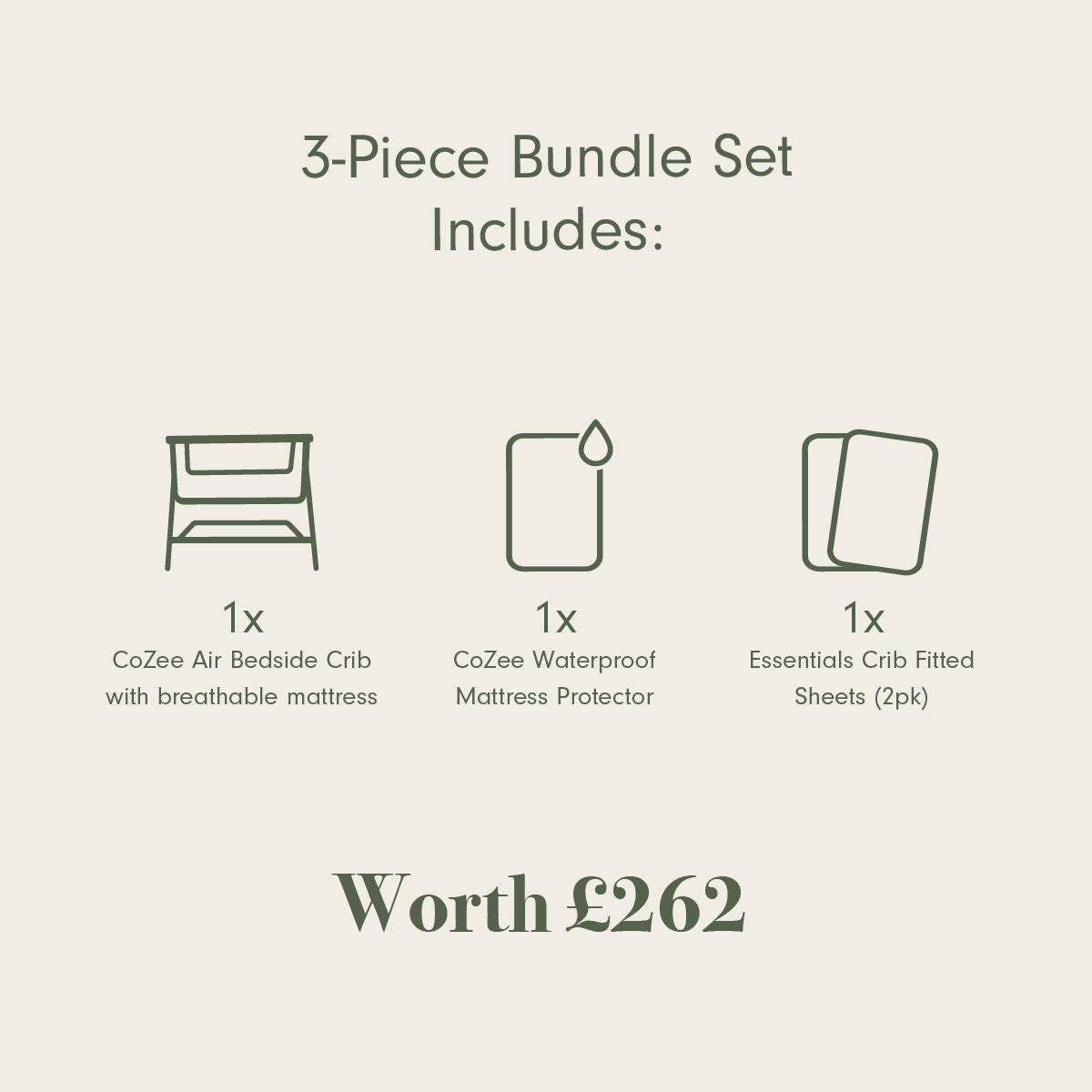 Essentials CoZee Air Bedside Crib & Bedding Bundle | Tutti Bambini