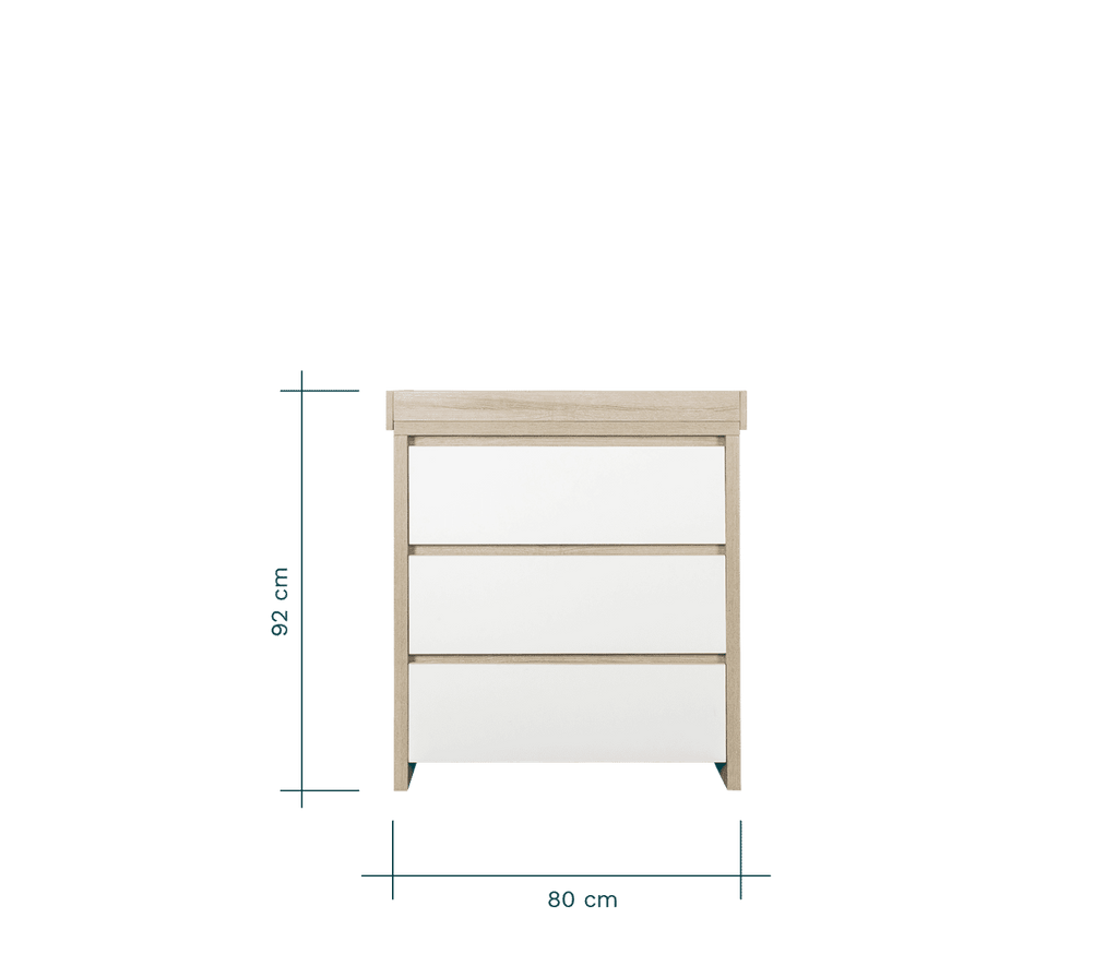 Modena 3 Piece Nursery Furniture Set Oak | Tutti Bambini