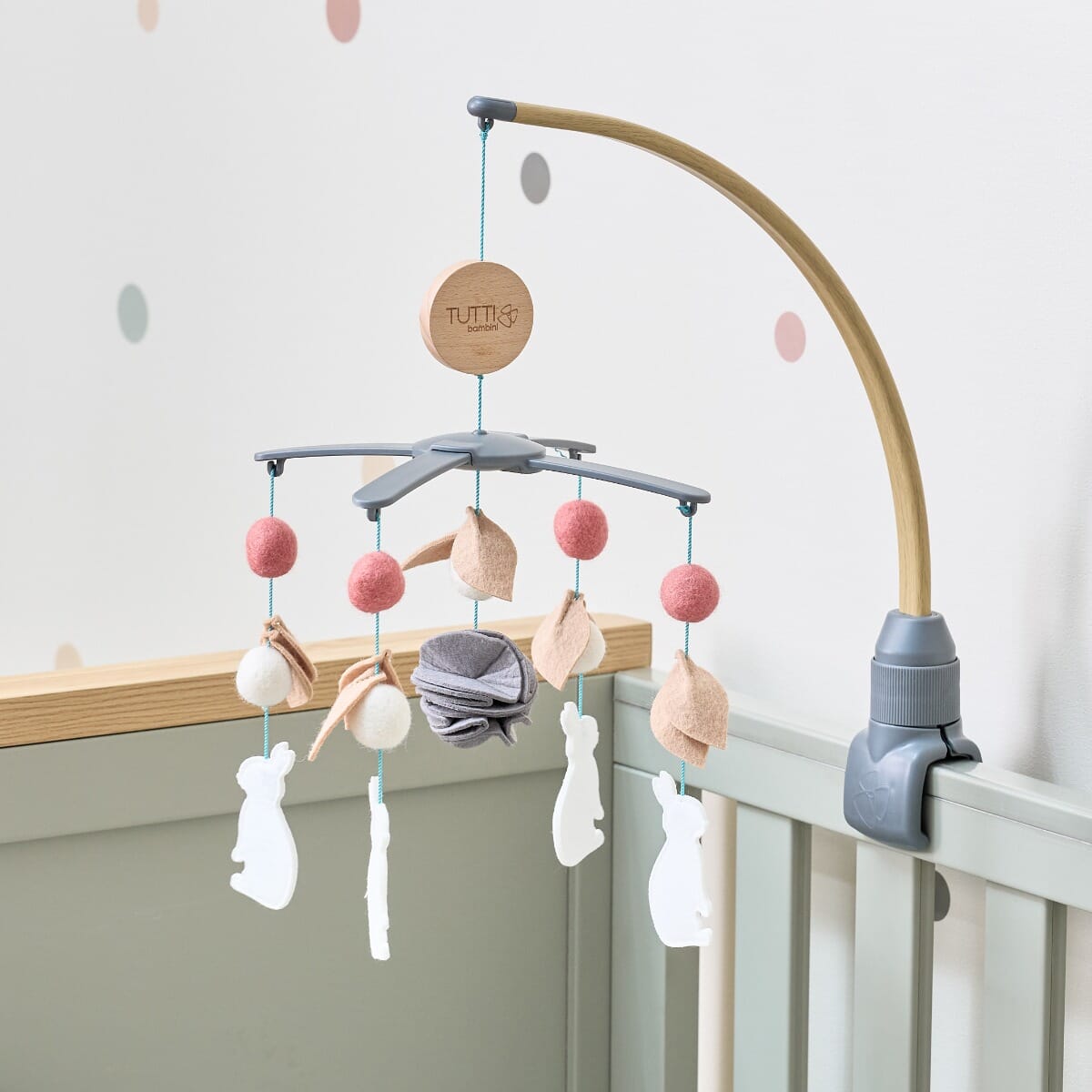 CoZee 2 in 1 Crib & Cot Mobile - Oak & Cocoon | Tutti Bambini