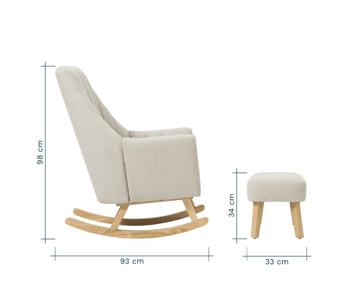 Jonah Rocking Chair & Foot Stool Set | Nursing Chairs | Tutti Bambini