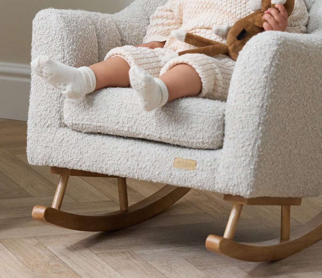 Jonah Children's Rocking Chair in Boucle Mushroom | Tutti Bambini